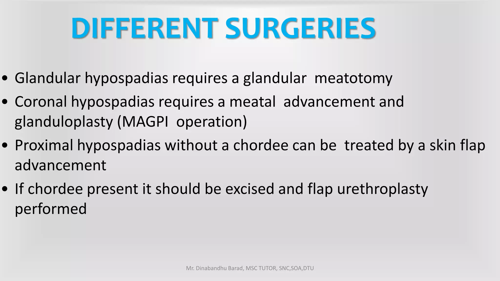 HYPOSPADIAS (CONGENITAL ANOMALY OF GENITOURINARY SYSTEM) | PPTX
