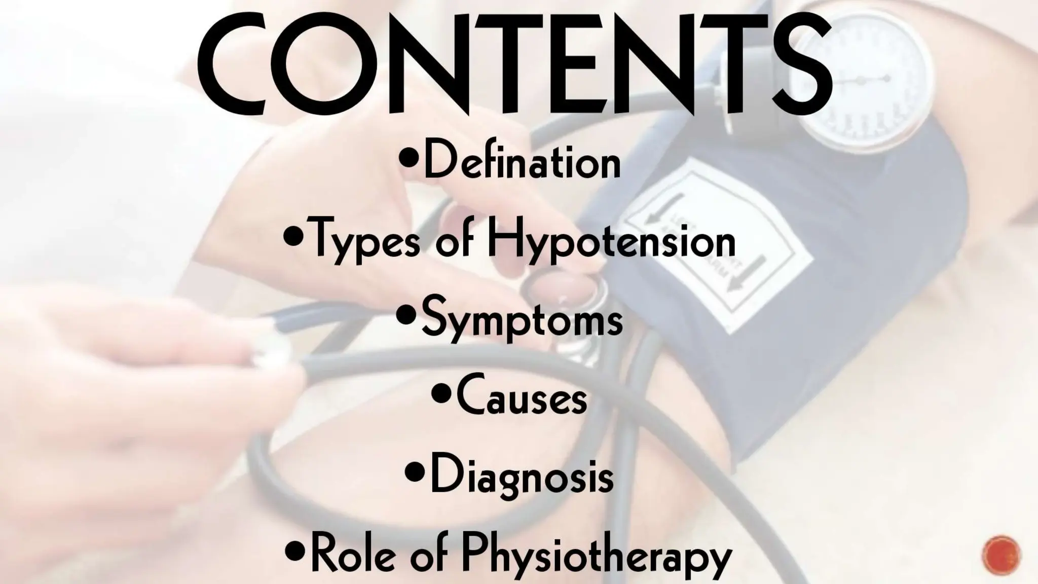 Hypotension and role of physiotherapy in it | PPTX