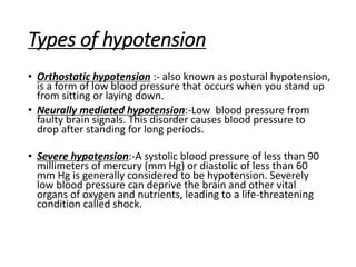 Hypotension - a basic level presentation | PPTX