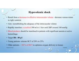 Fluid resuscitation,Hypovolemic shock ,Major hemorrhage | PPT