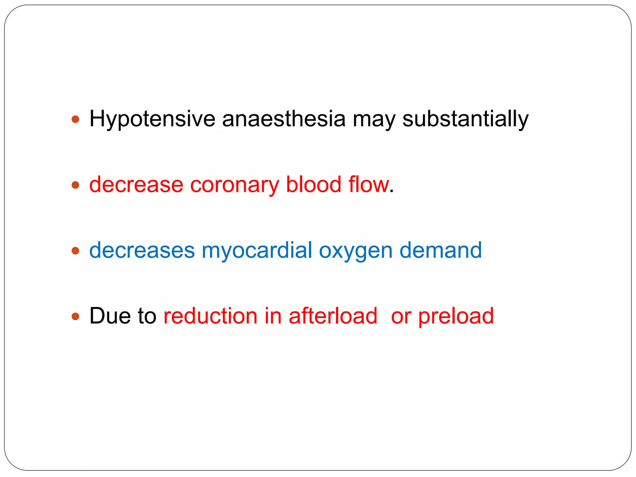 Hypotensive anesthesia | PPTX