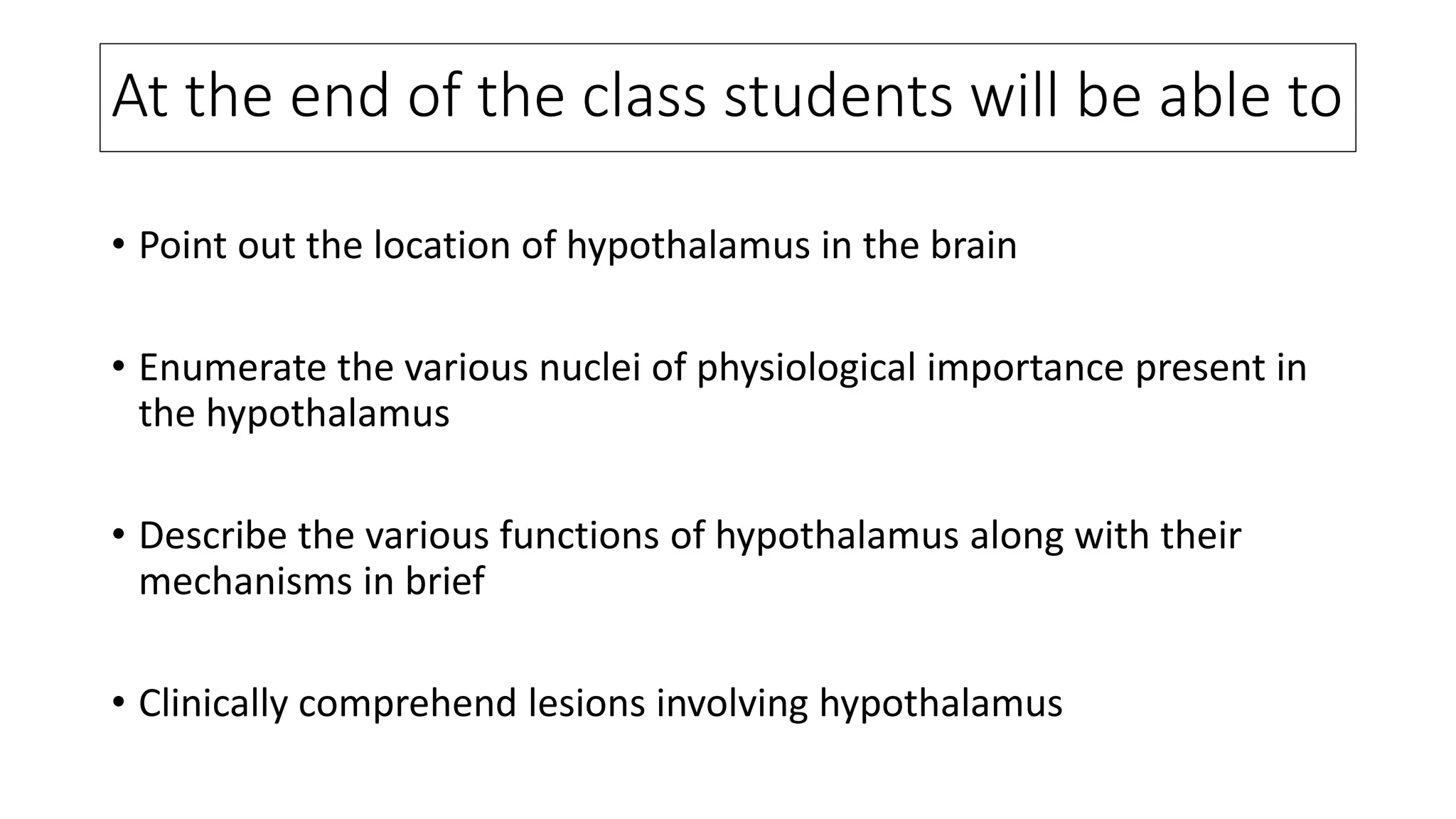 Physiology of hypothalamus | PPTX