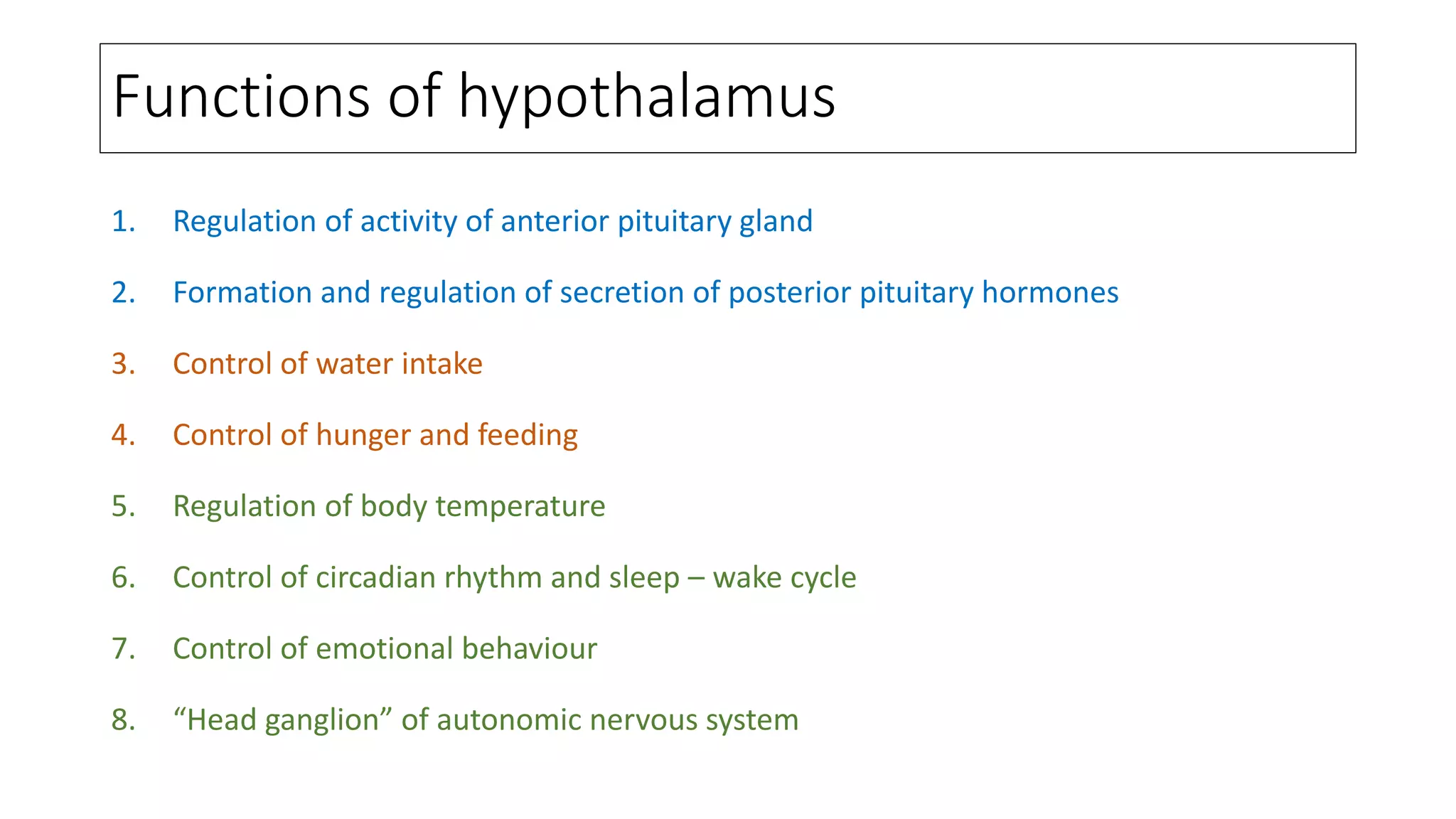 Physiology of hypothalamus | PPTX