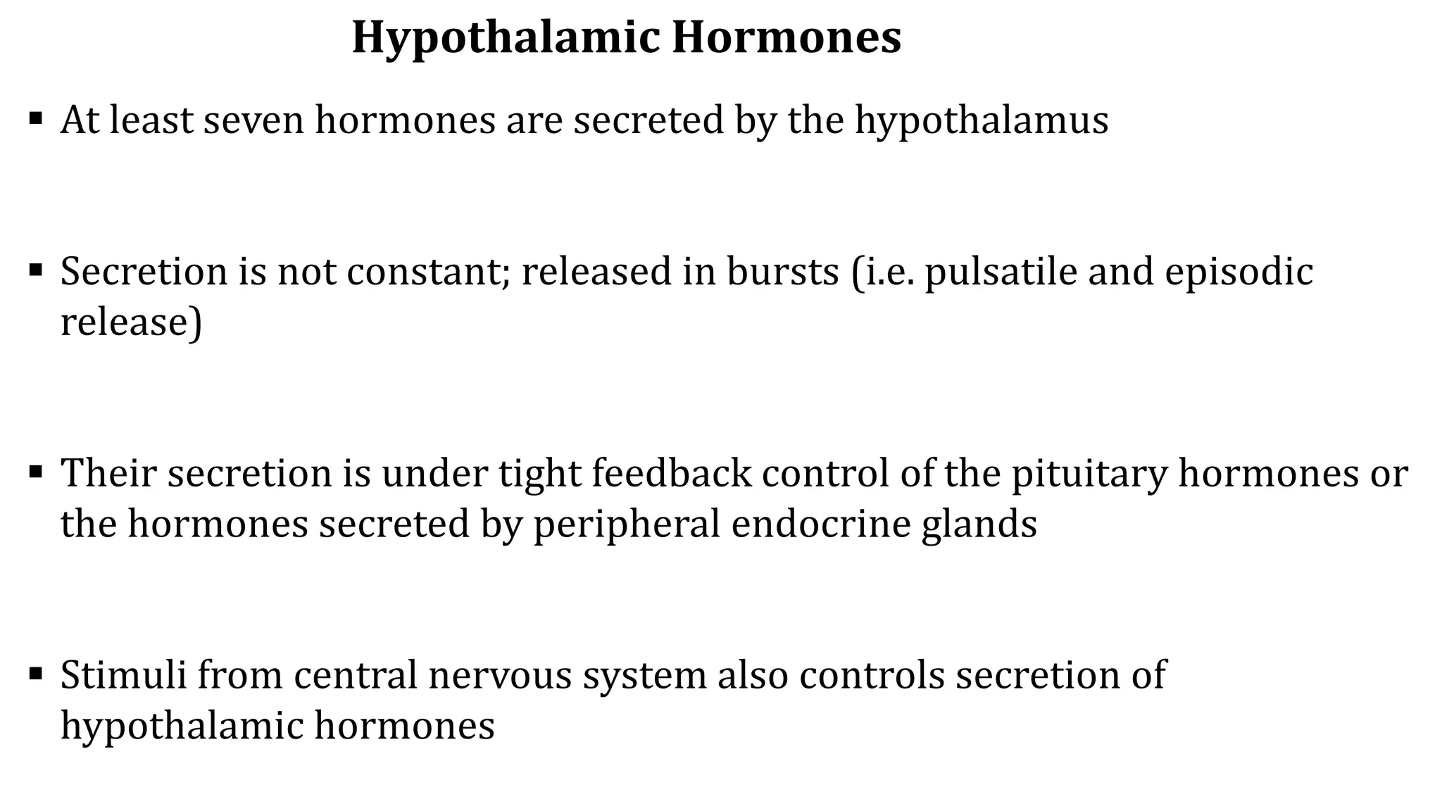 Hypothalamus Pituitary Hormones for medical laboratory students | PPT