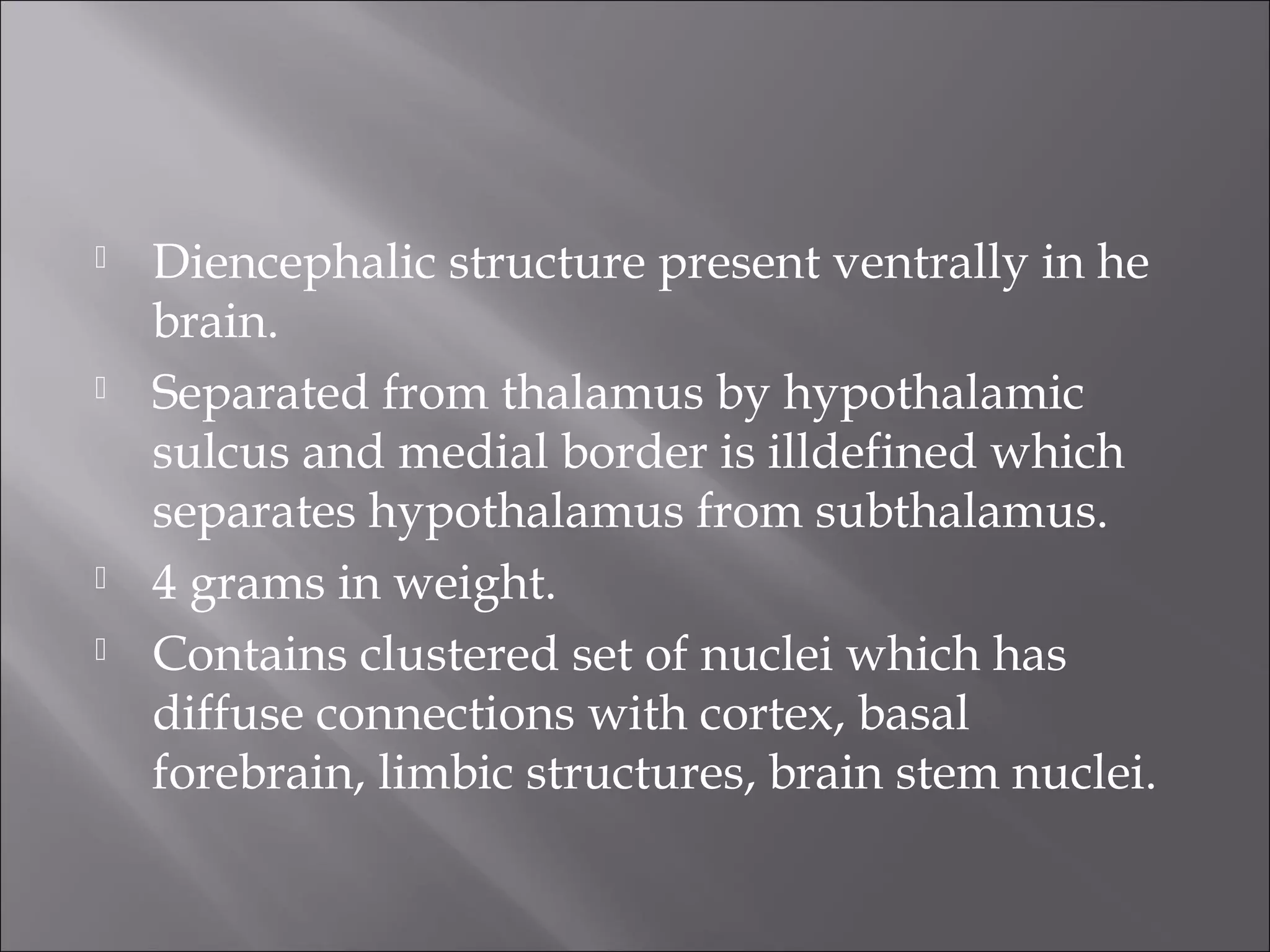 Hypothalamic regulation of visceral and brain functions | PPT