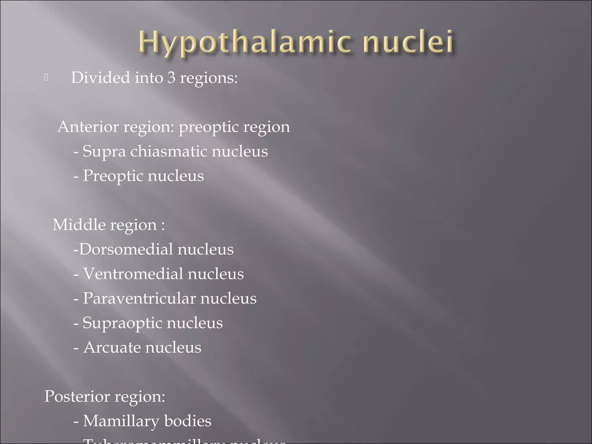 Hypothalamic regulation of visceral and brain functions | PPT