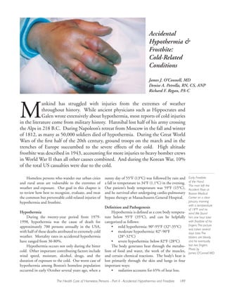 Hypothermia and Frostbite in Homeless Populations | PDF