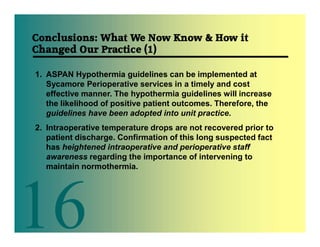 Cost and Time Effectiveness of Hypohthermia Guidelines in an Adult ...
