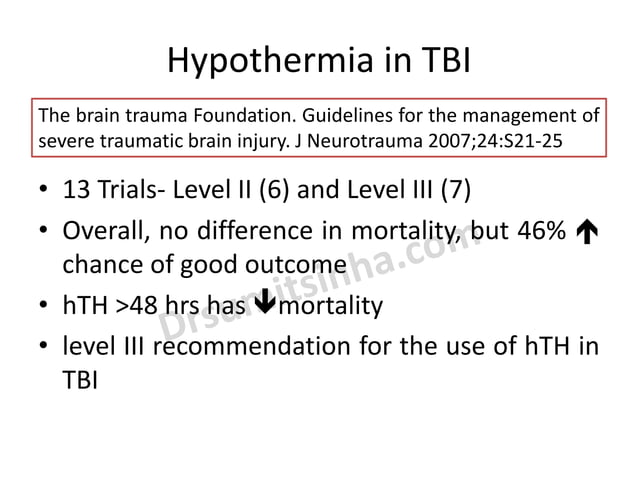 Hypothermia in tbi for neuroprotection | PPT