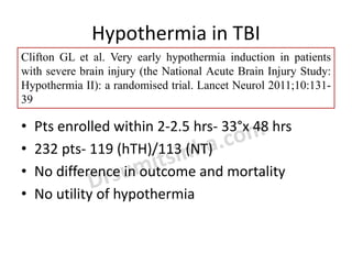 Hypothermia in tbi for neuroprotection | PPTX