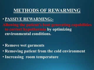 Hypothermia in Trauma Victims:- complication and its prevention | PPTX