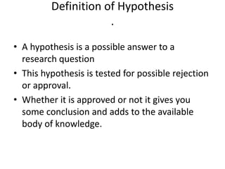 Hypothese formulation | PPT