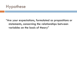 Hypotheses | PPT