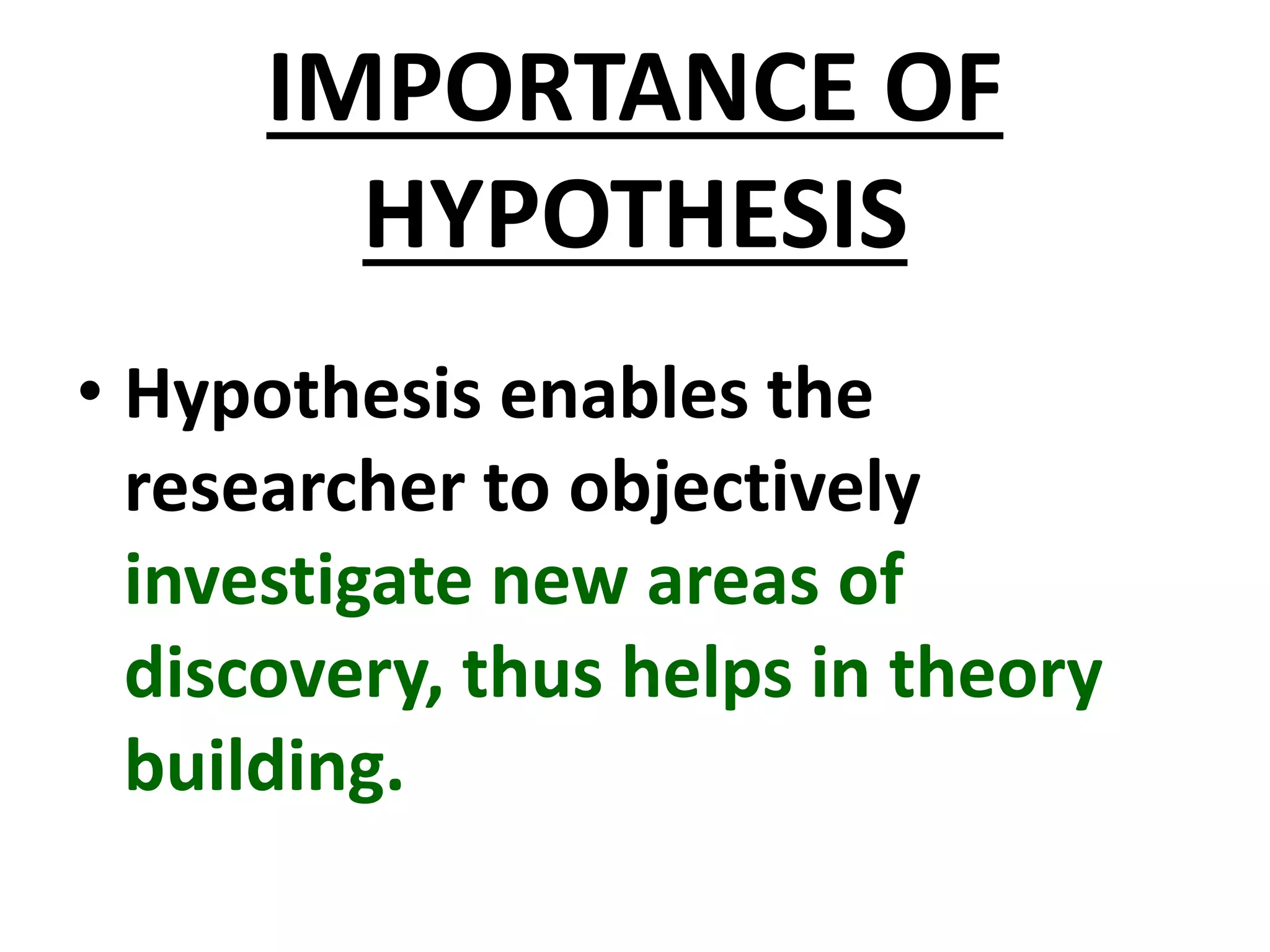 RESEARCH HYPOTHESIS | PPTX