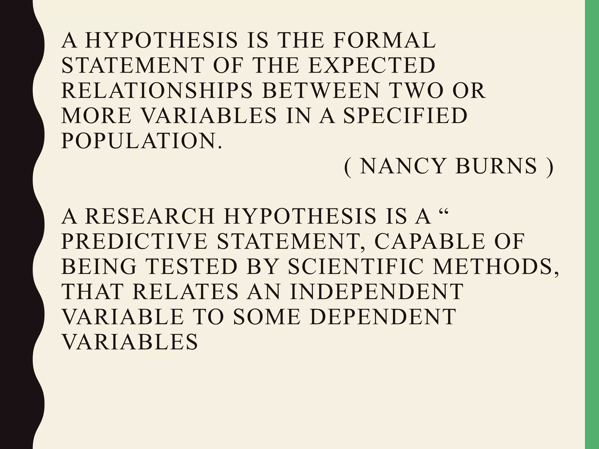 Hypotheses | PPT