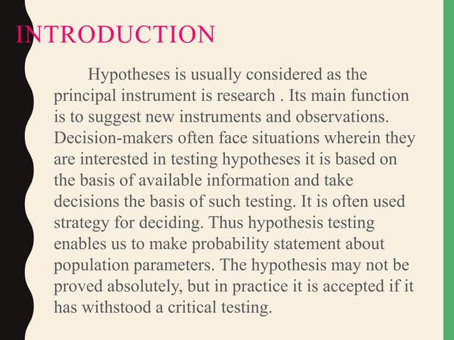 Hypotheses | PPT