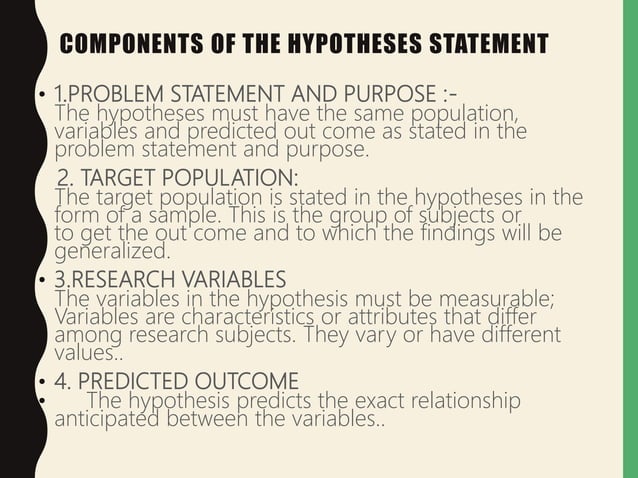 Hypotheses | PPT