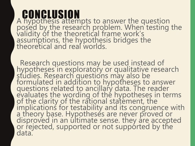 Hypotheses | PPT