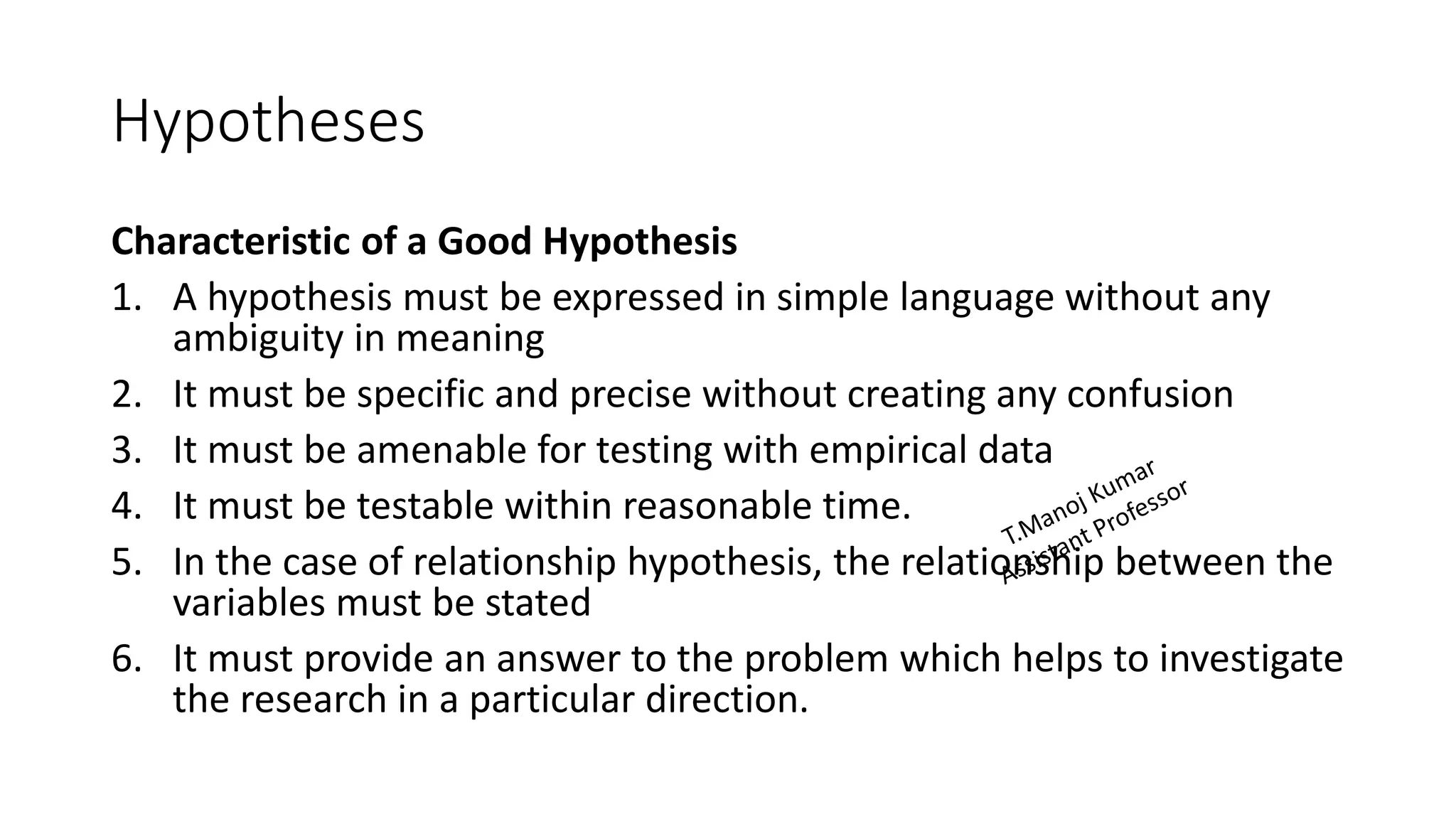Hypotheses | PDF