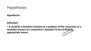 Hypotheses | PPT