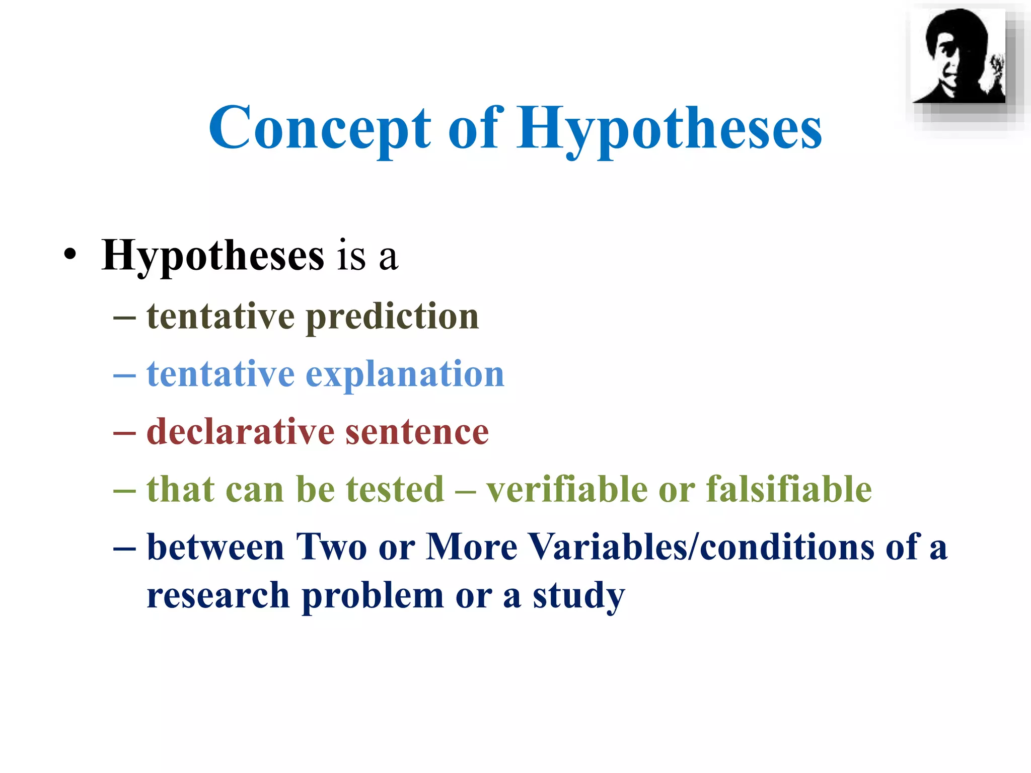 Hypotheses- Concept, Sources & Types | PPTX