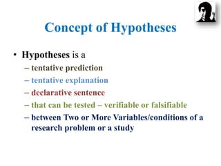 Hypotheses- Concept, Sources & Types | PPTX