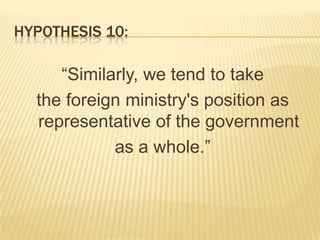 HYPOTHESES ON MISPERCEPTION by Robert Jervis | PPTX