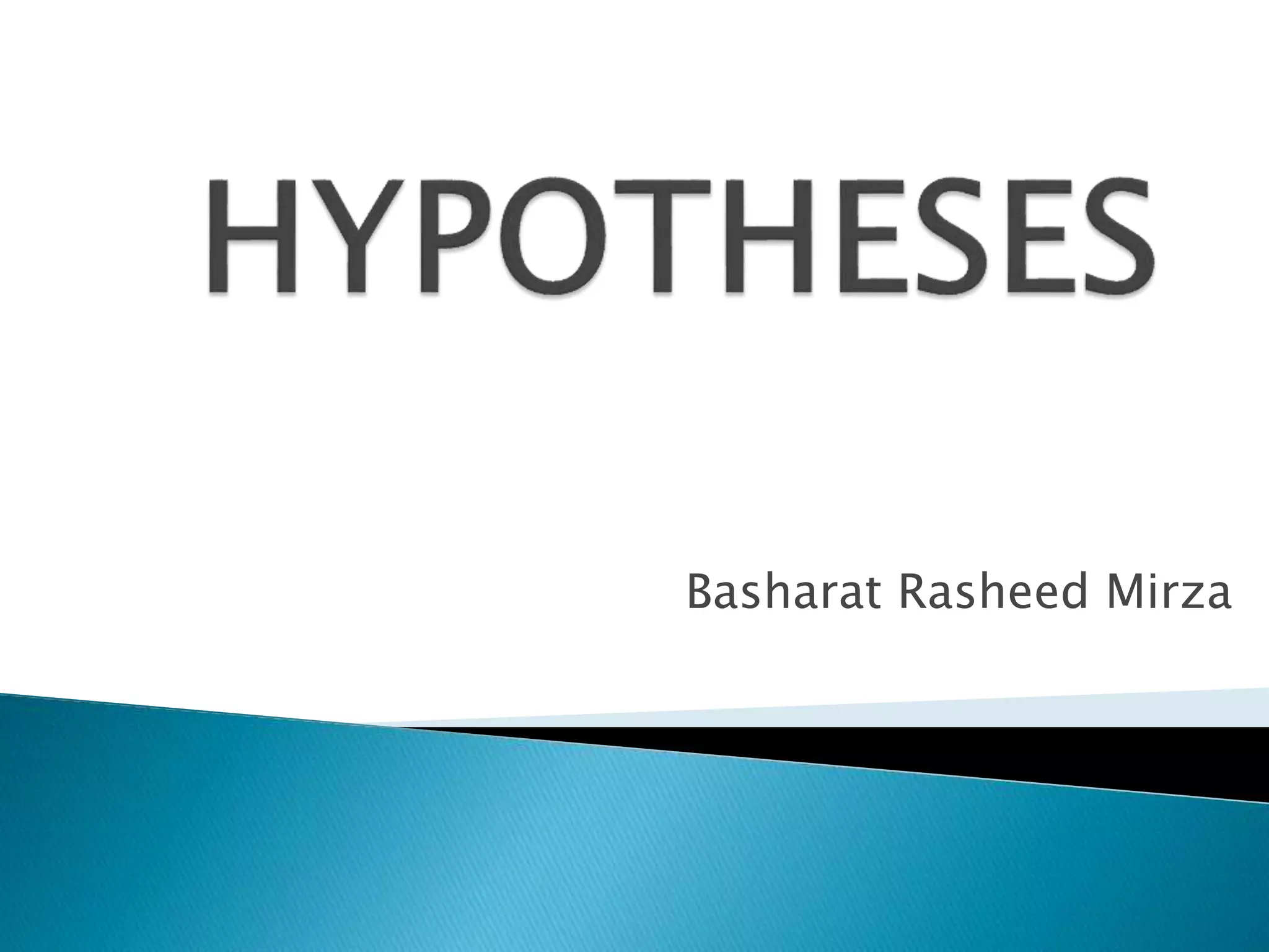 Hypothesis presentation | PPTX