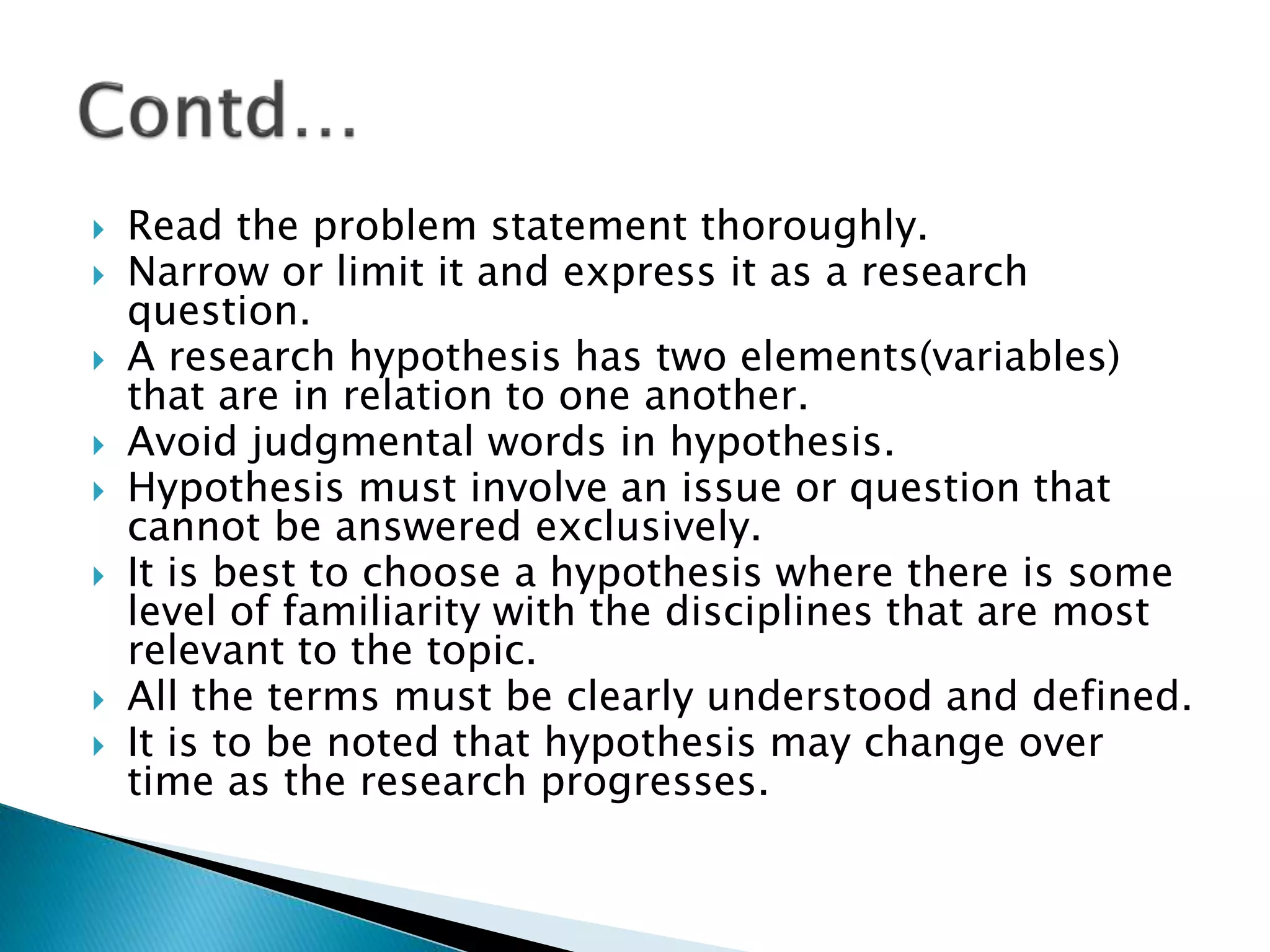 Hypothesis presentation | PPTX