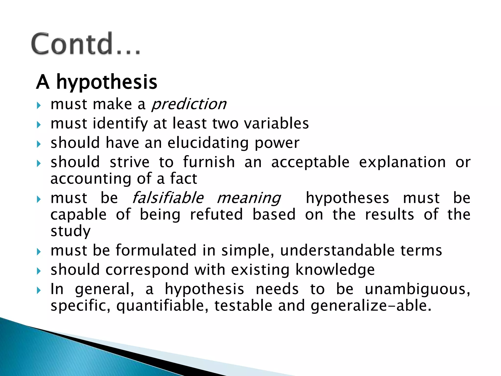 Hypothesis presentation | PPTX