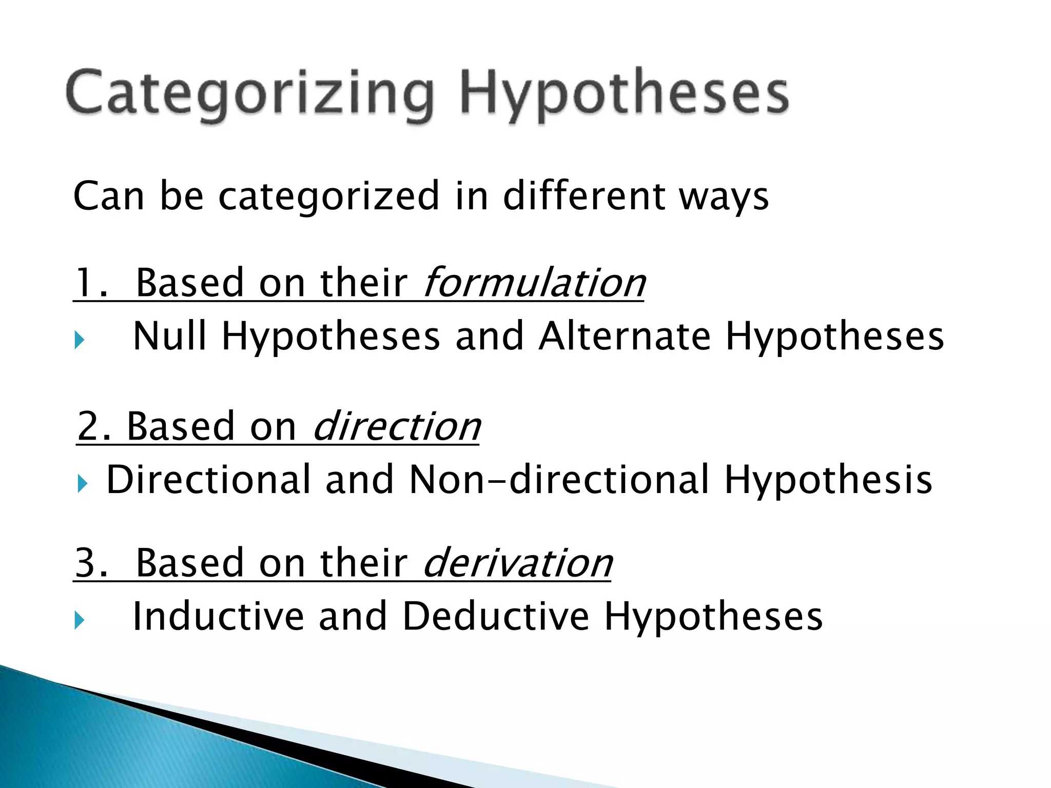 Hypothesis presentation | PPTX