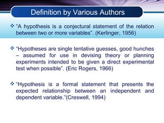 Hypothesis | PPT