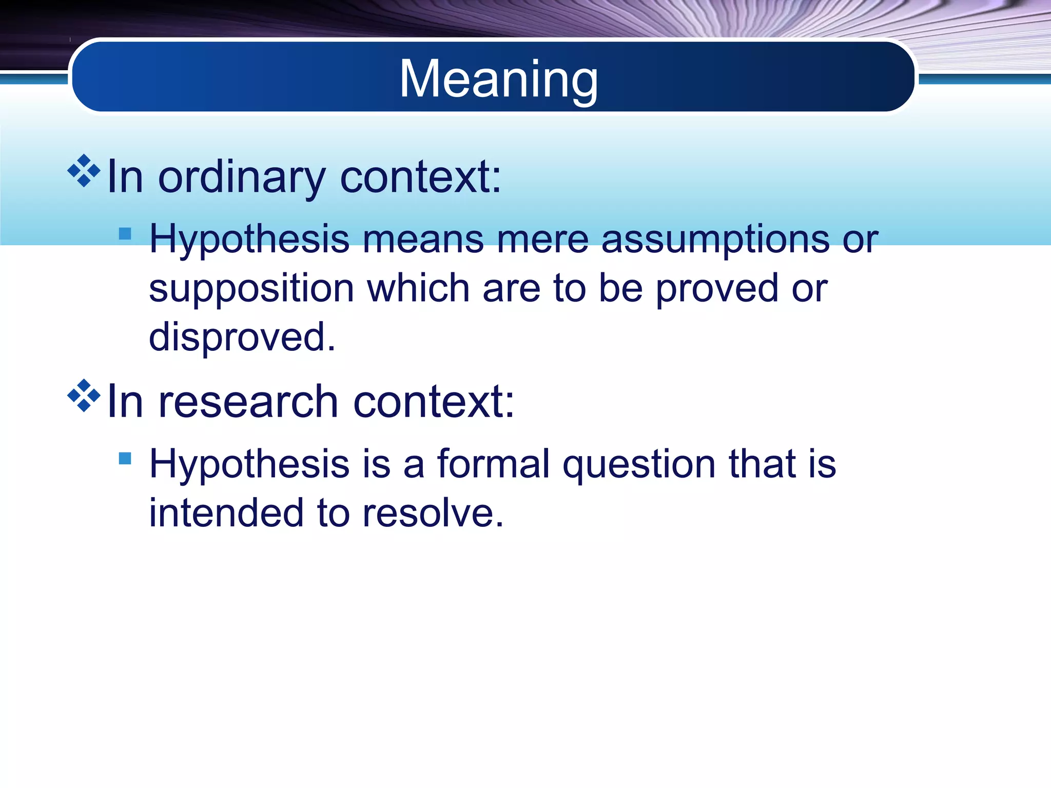 Hypothesis | PPT