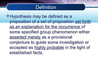 Hypothesis | PPT