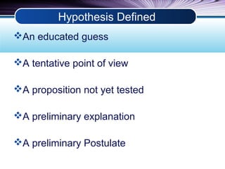 Hypothesis | PPT