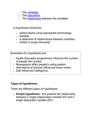Hypothesis | PDF