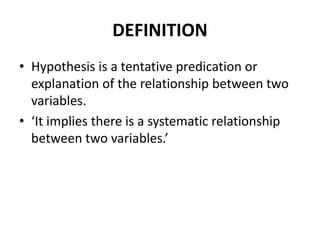 Hypothesis in Research | PPTX