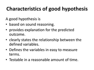 Hypothesis in Research | PPTX | Science