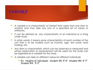 Hypothesis and types of variables | PPT