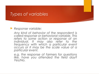 Hypothesis and types of variables | PPT