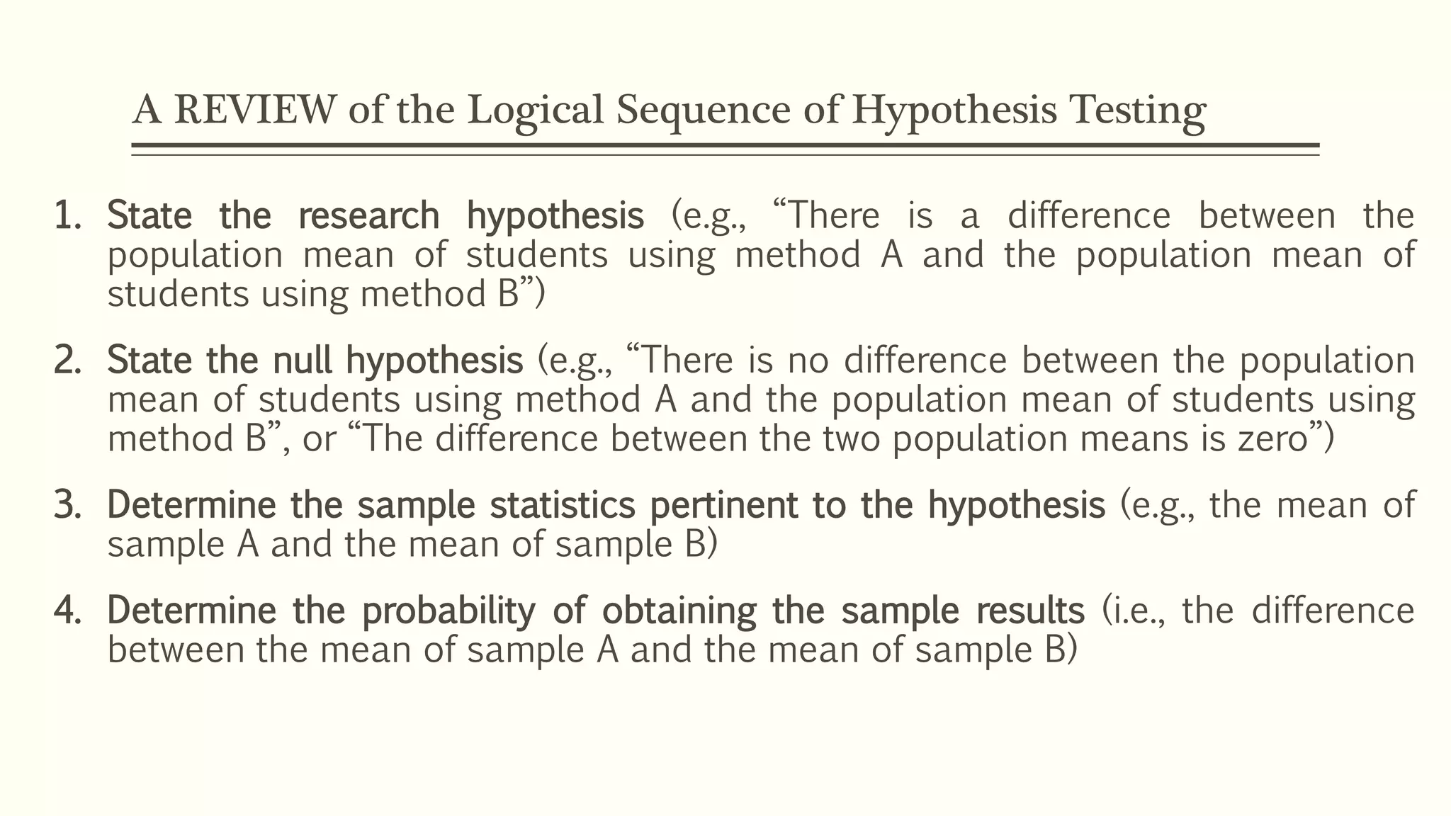 Hypothesis Testing. Inferential Statistics pt. 2 | PPT