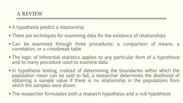 Hypothesis Testing. Inferential Statistics pt. 2 | PPT