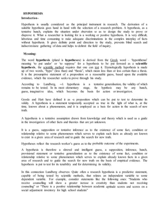 Hypothesis | PDF