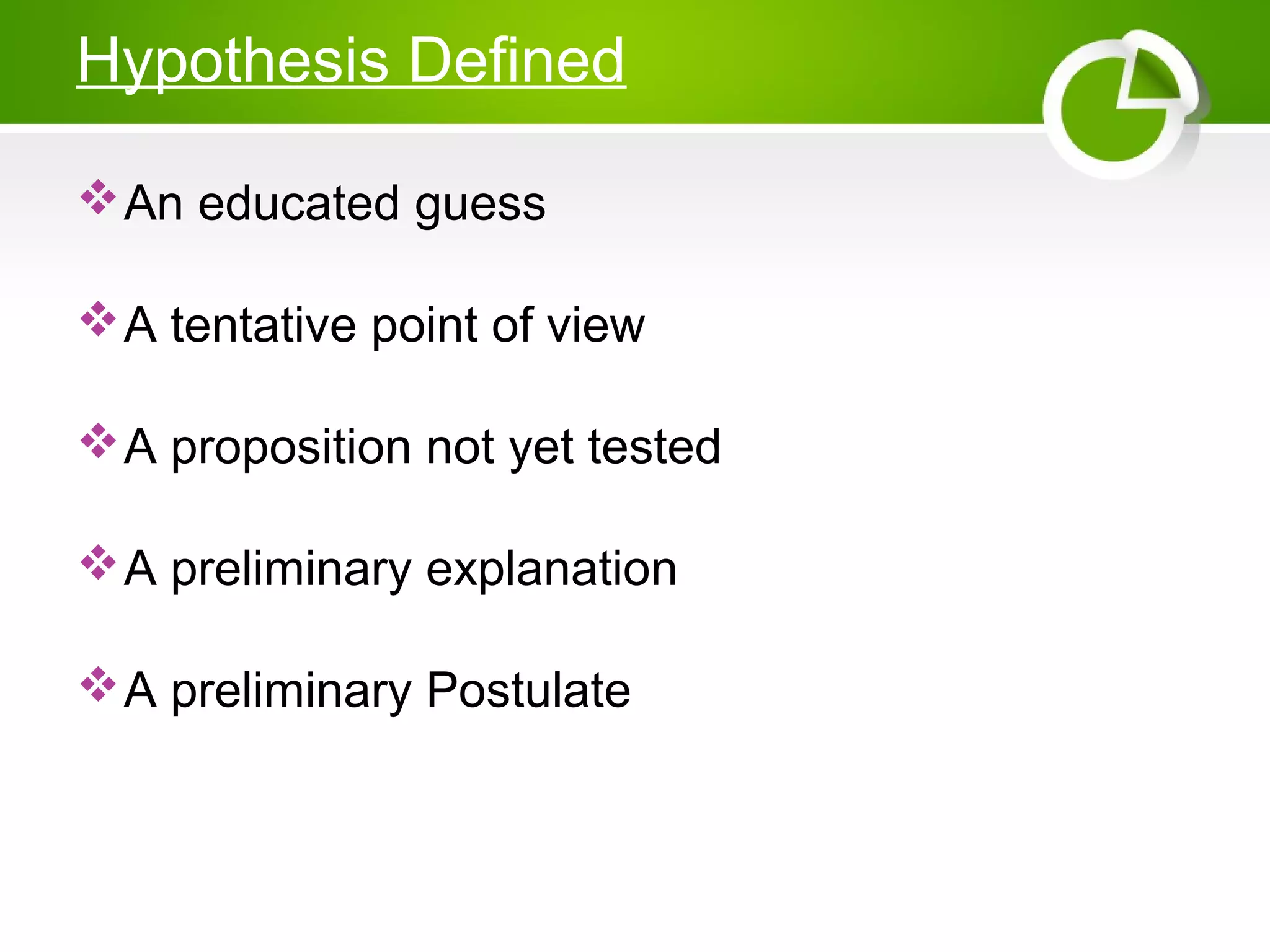 Hypothesis | PPT | Science