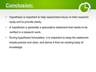 Hypothesis | PPT | Science