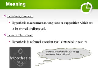 Hypothesis | PPT | Science