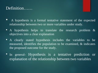 Hypothesis | PPT | Biological Sciences | Science