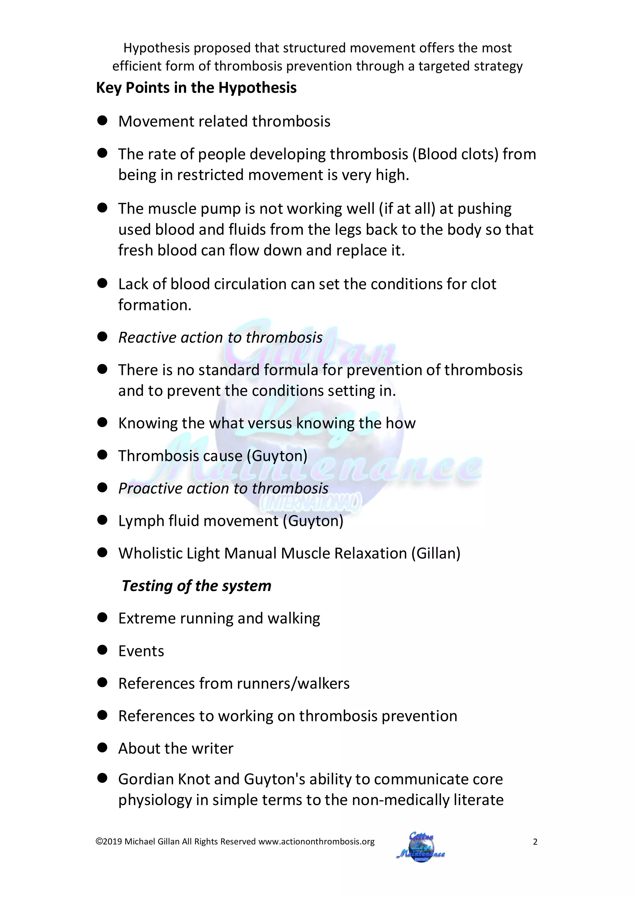 Hypothesis.on Deep Vein Thrombosis through restricted movement | PDF
