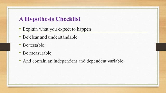 Hypothesis PPT | PPTX | Chemistry | Science