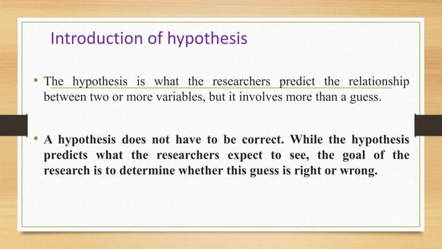 Hypothesis PPT | PPTX | Chemistry | Science